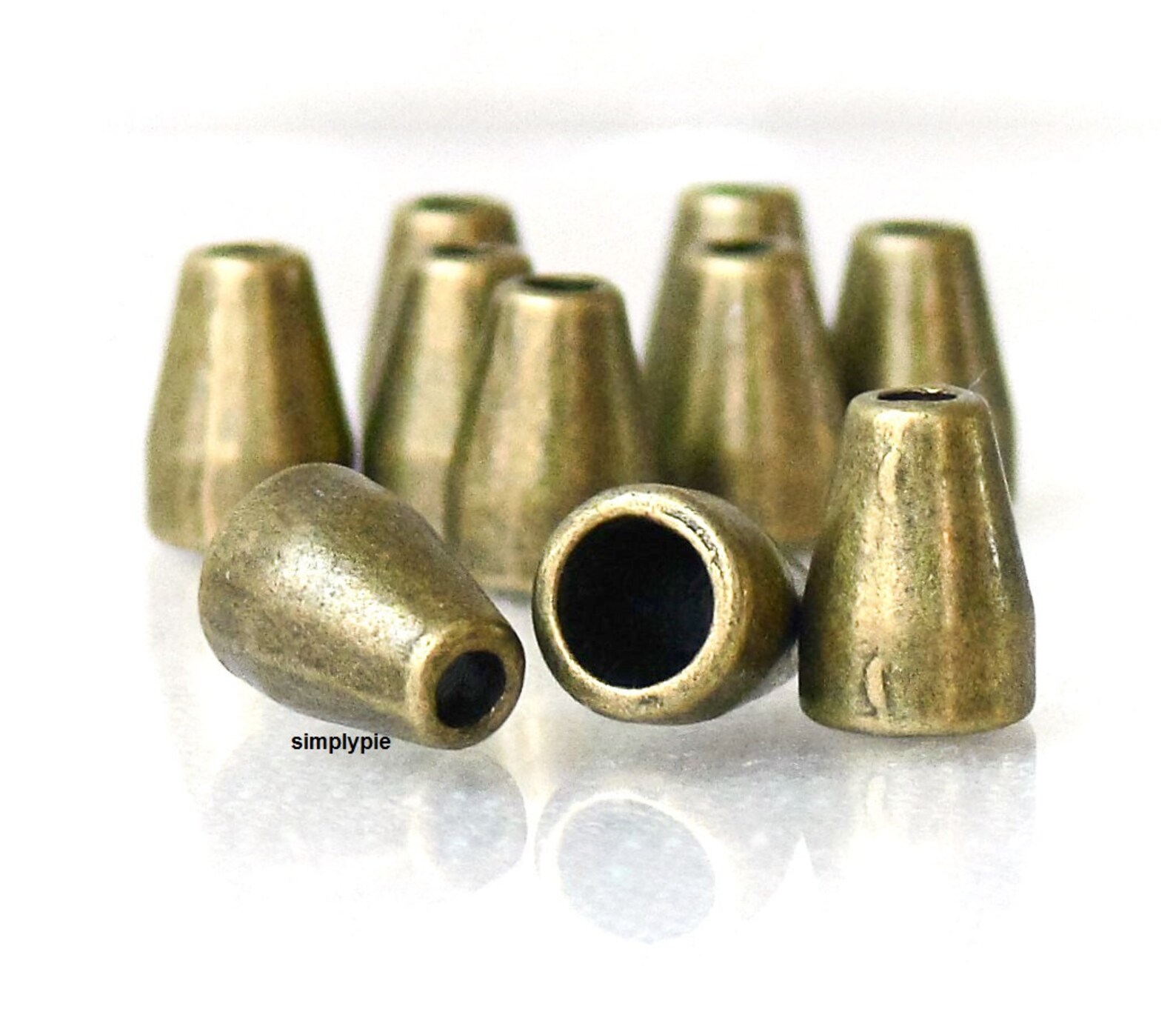 Antiqued Brass Metal Bead Cones 8x11mm 10 Pcs | Etsy