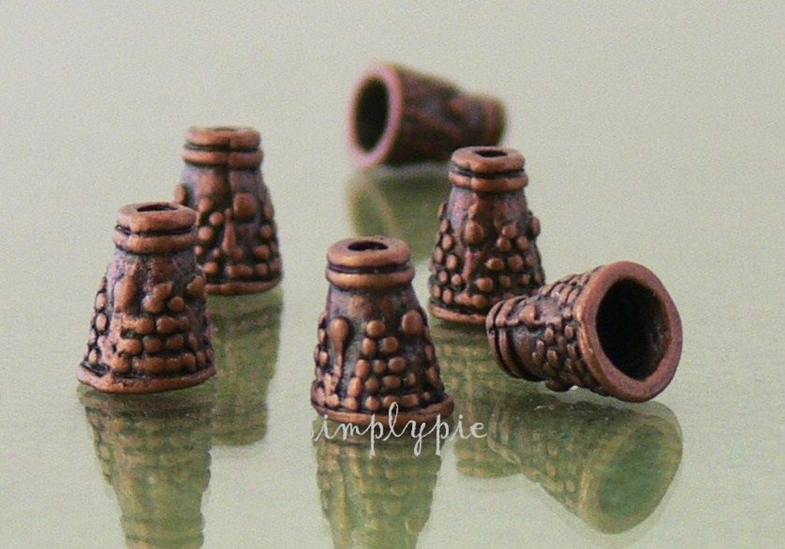8x5mm Textured Bead Cones Antiqued Copper 20 Metal Bead Caps - Etsy
