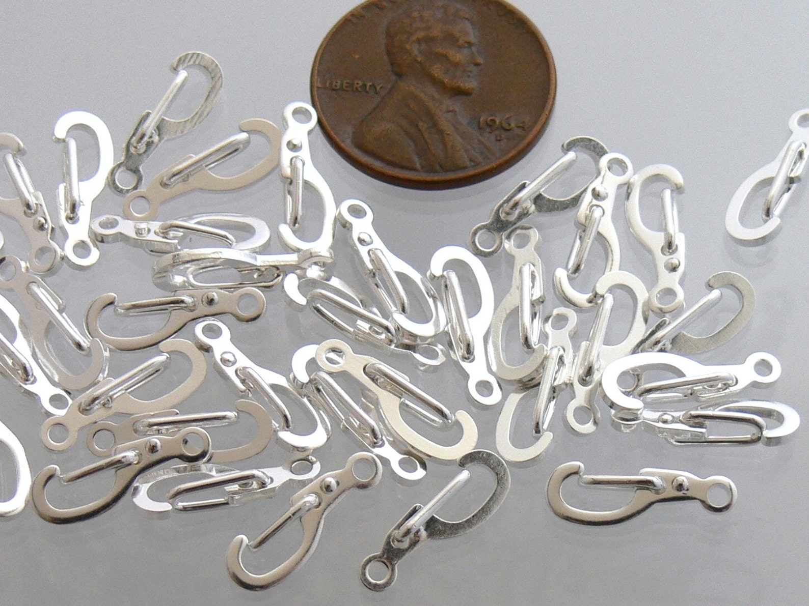 Silver Plated Self Closing Clasps: Brass Lobster Claw (10 Pc) - Etsy