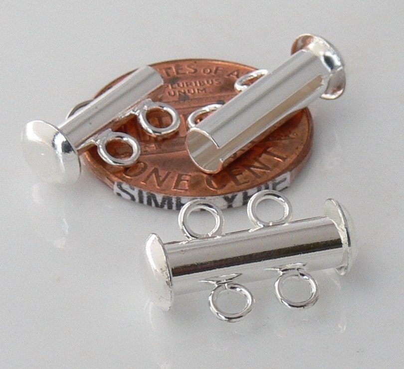 2-loop Silver Slide Lock Clasps 2 Multi Strand Clasps Closure - Etsy