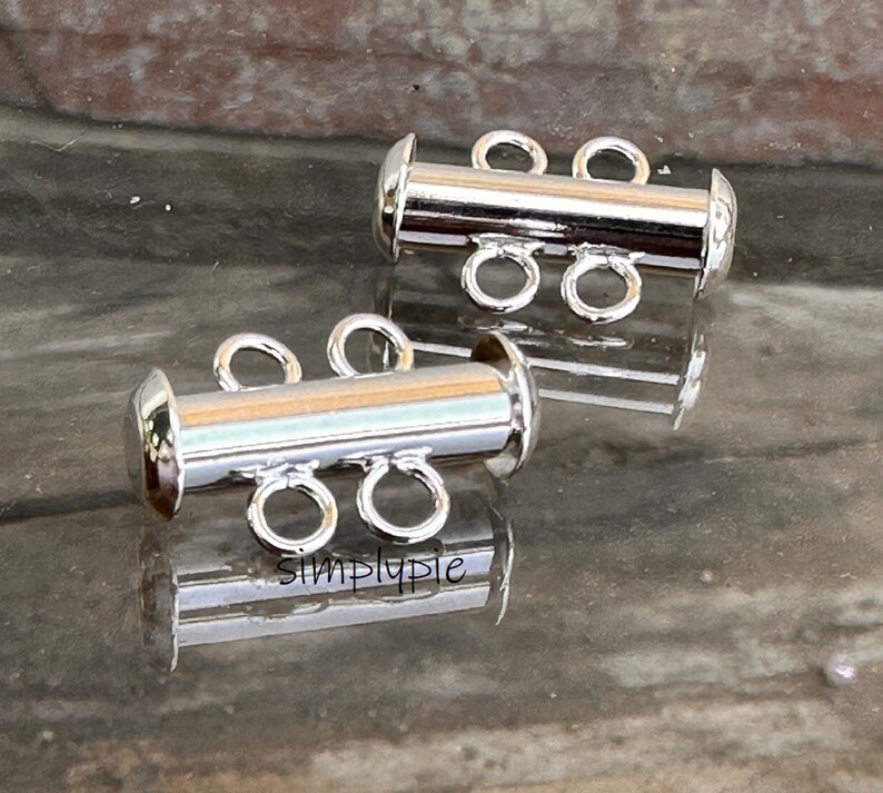 2-loop Silver Slide Lock Clasps 2 Multi Strand Clasps Closure - Etsy