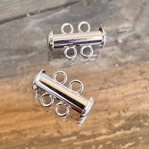 2-loop Silver Slide Lock Clasps 2 Multi Strand Clasps Closure - Etsy