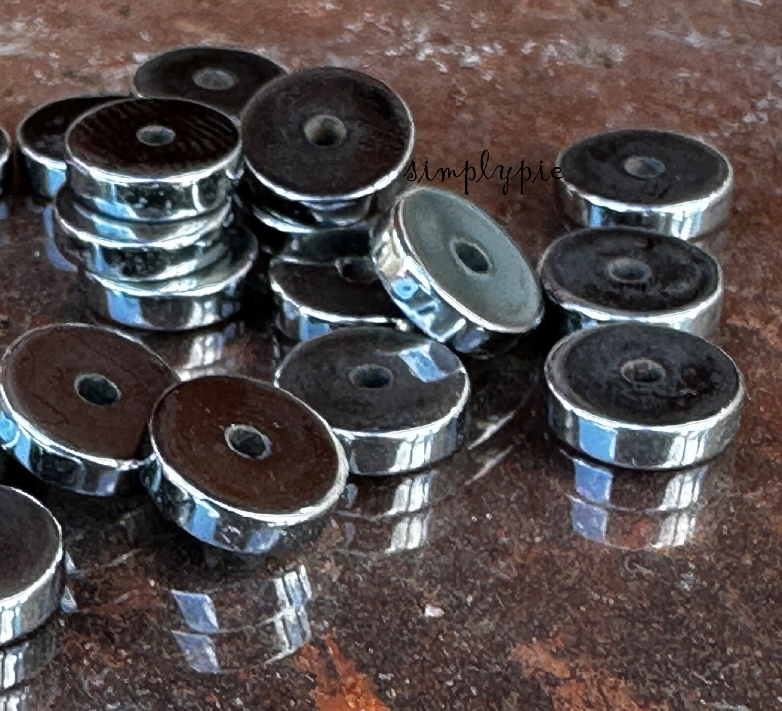 Steel Flat Disc Czech Beads 8x2mm 40 Pcs #GARROND - Etsy