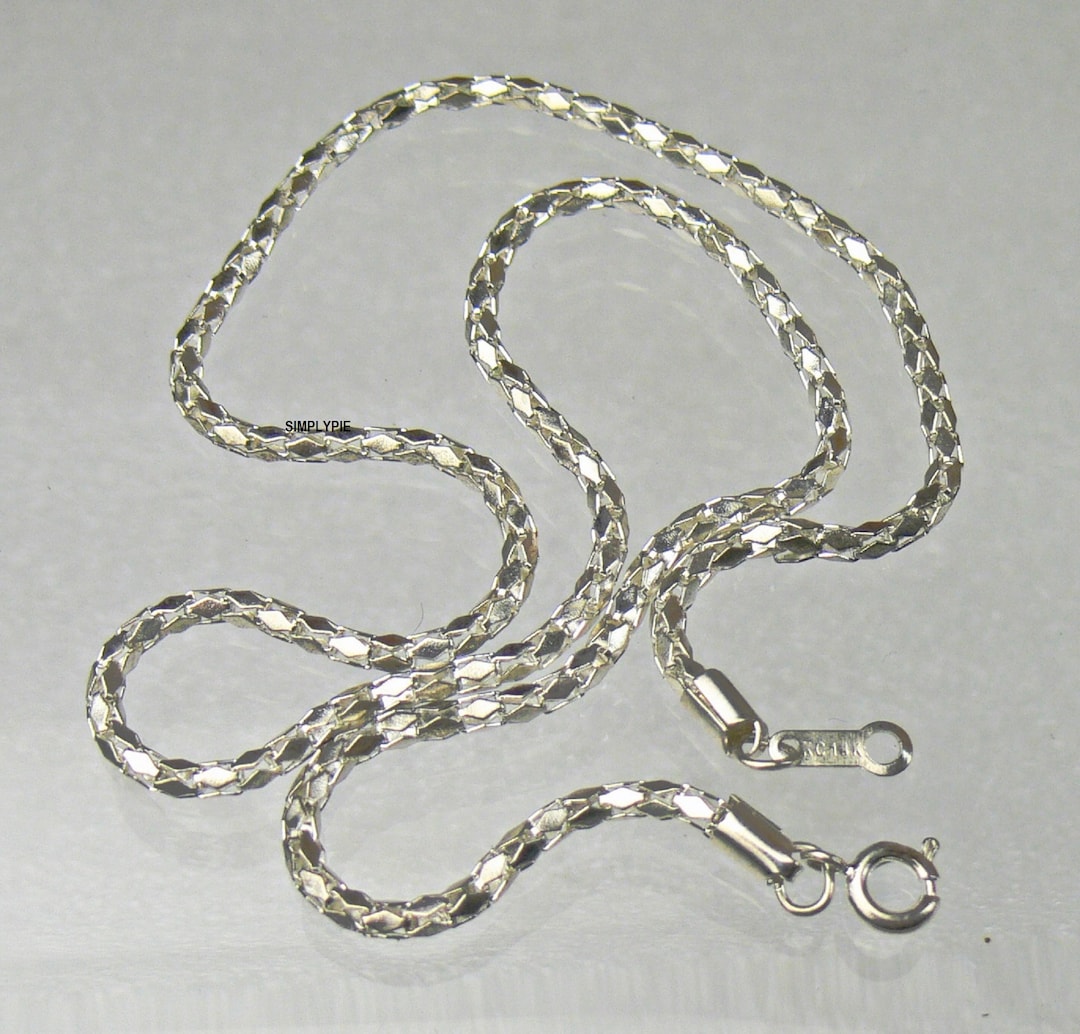 Silver Diamond Chain With Clasp 18-inch IDES - Etsy