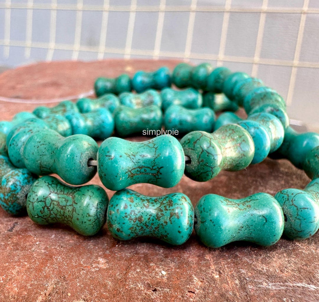Hourglass Turquoise Magnesite Barrel Beads Strand 30B Jewelry Making - Etsy