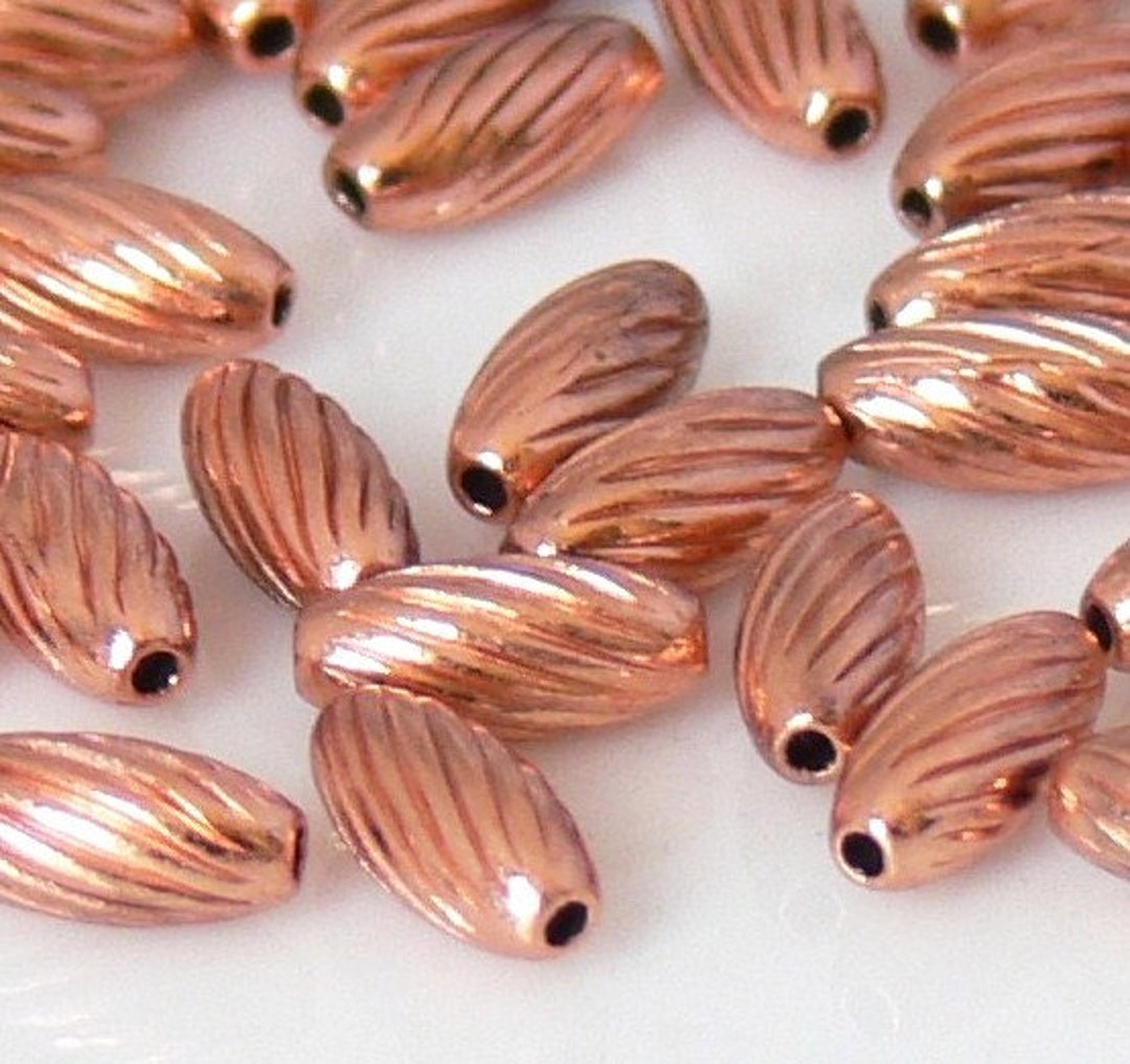 Oval Swirl Copper Metal Beads 7x3mm 25 Pcs - Etsy