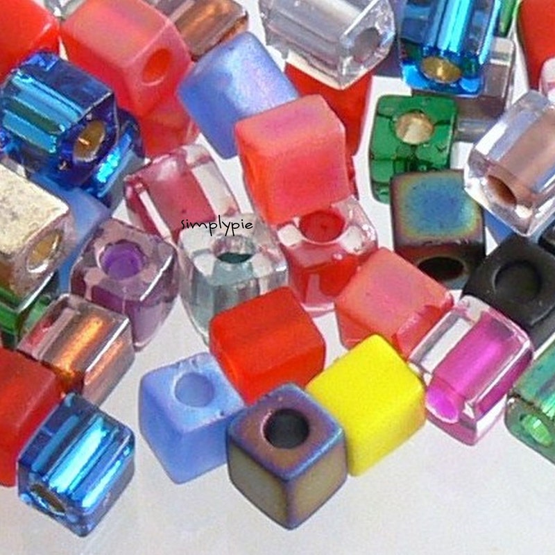 Square Glass Beads - Etsy
