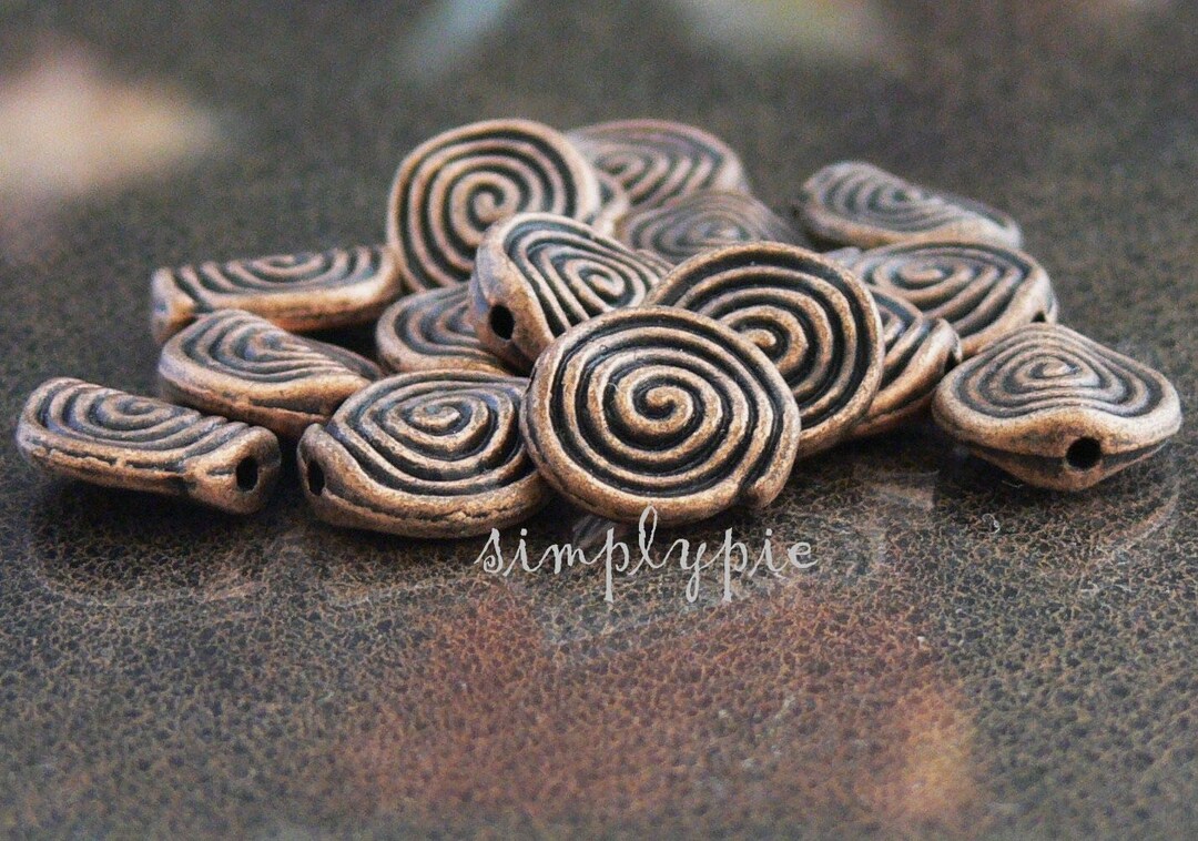 Antiqued Copper Spiral Ammonites Metal Beads 12 Pcs - Etsy