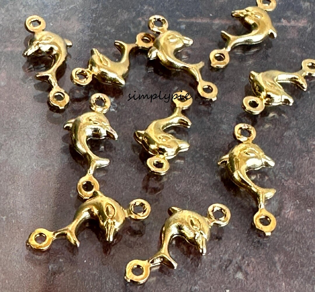 Gold Dolphin Link Connectors 10 Brass Linking #GARDRW - Etsy