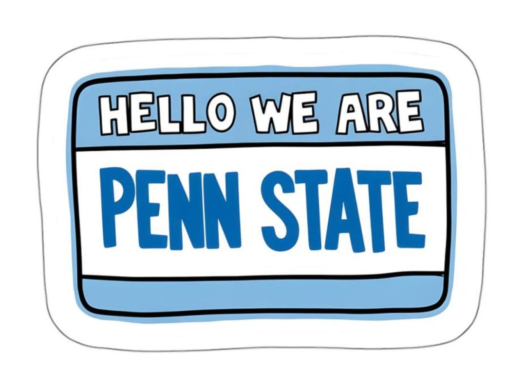 Penn State Name Tag Kiss-cut Stickers, School Spirit Decals, College ...