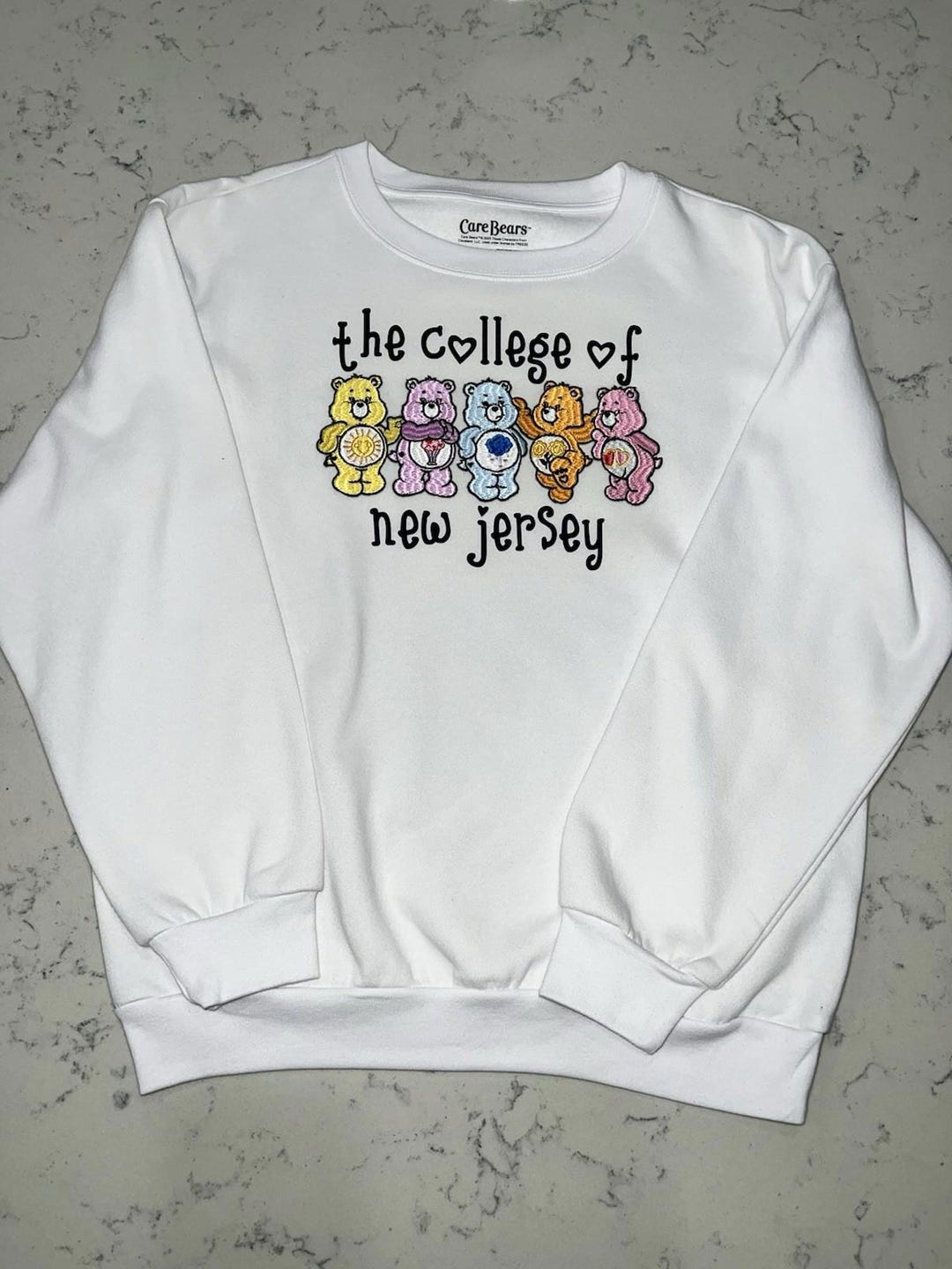 TCNJ College of New Jersey Care Bears Custom Crewneck Sweatshirt Size M ...