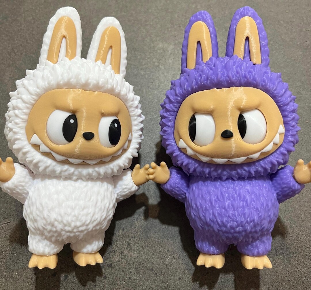 Custom 3D Printed Labubu-inspired Figurine – Multiple Sizes, Fur Colors ...