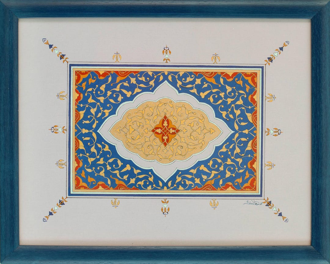 Elegant Handmade Ottoman Wall Art, Rumi, Tezhip - Etsy