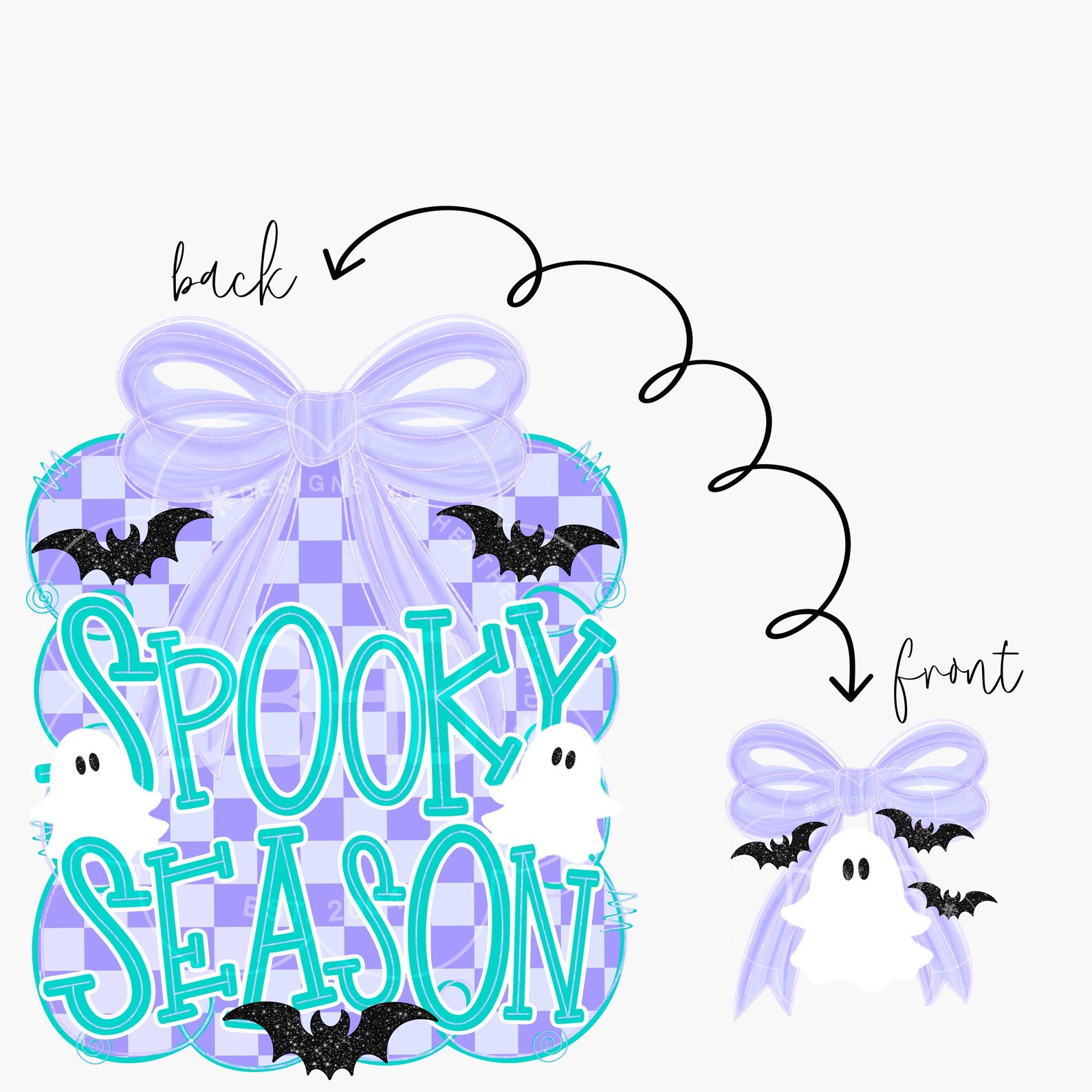 Spooky Coquette Ghost PNG: Halloween Bow, Fall Design (digital Download ...