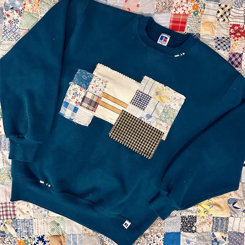 Patch Work Sweatshirt - Etsy