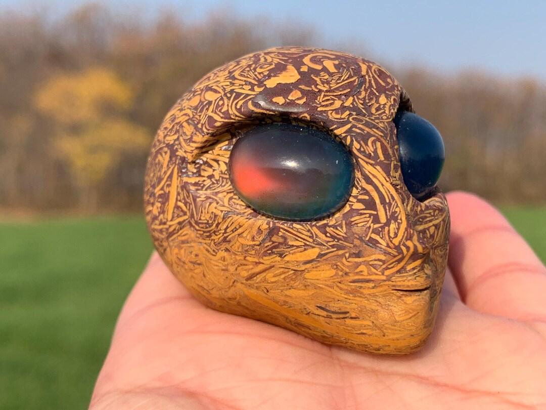 2.3'' Hand Carved Alien,crystal Alien Skull, Skull,quartzose Jade Alien ...