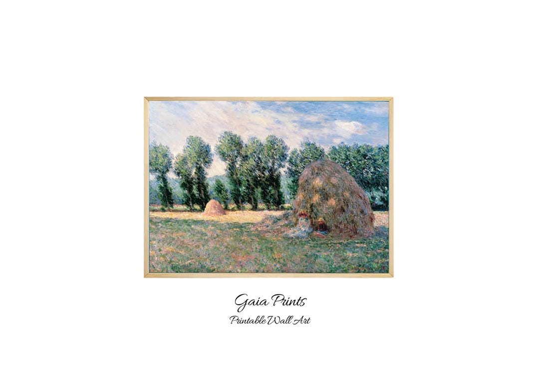 Claude Monet Haystacks 1885 Poster | Impressionist Landscape Art & Wall ...