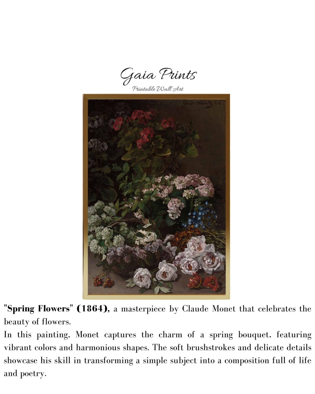 Claude Monet - Spring Flowers - Monet Art Print, Impressionist Still ...