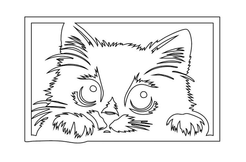 Cute Cat Wall Art Decor Laser Cut Dxf Glowforge Svg Xtool D1 CNC Router ...