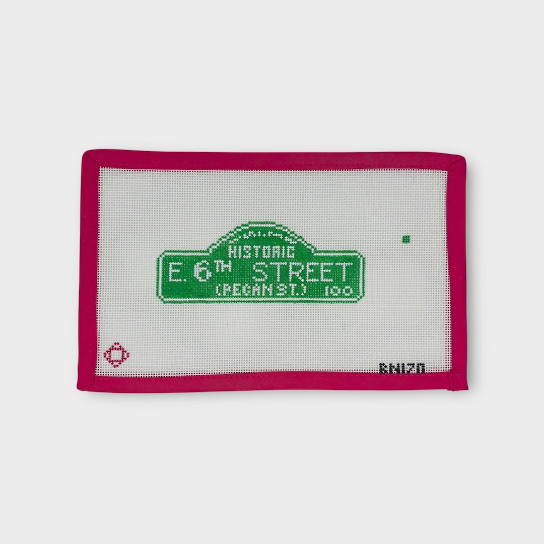 The 6th Street Sign Needlepoint Ornament Canvas - Etsy