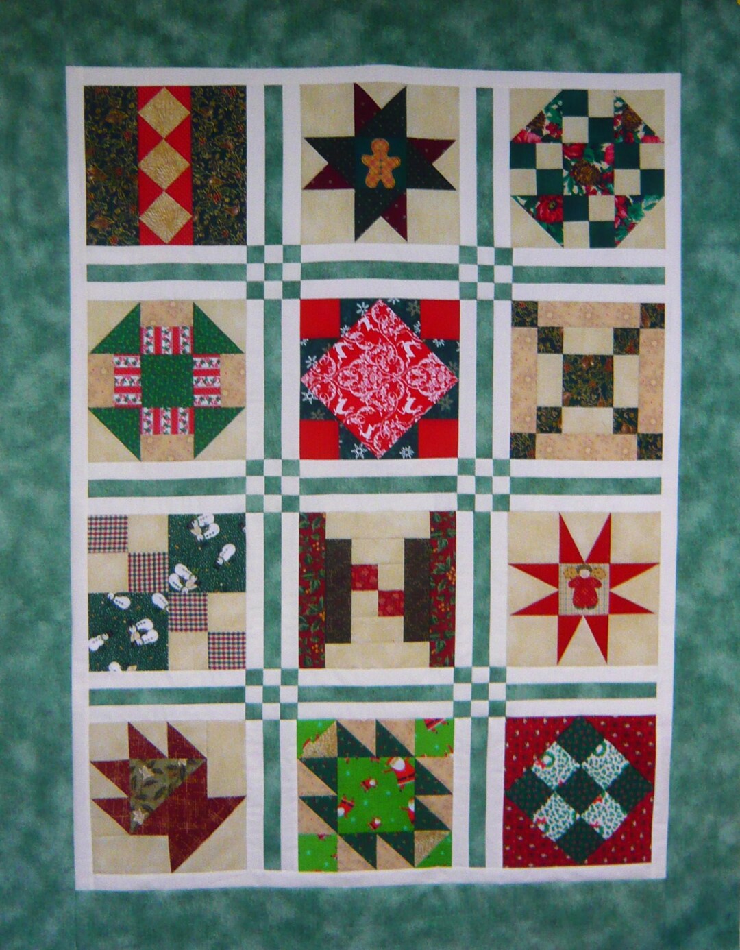 Homemade Christmas Sampler Quilt Top Unfinished Free Shipping - Etsy