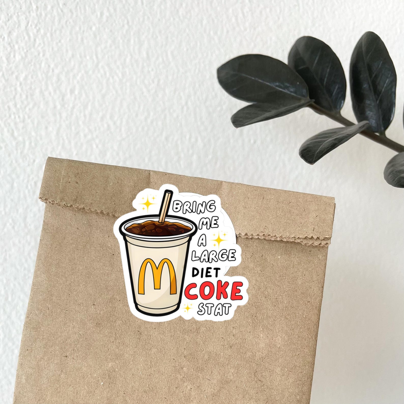 Funny Diet Coke Stickers, Bring Me a Large Diet Coke, Laptop Stickers ...