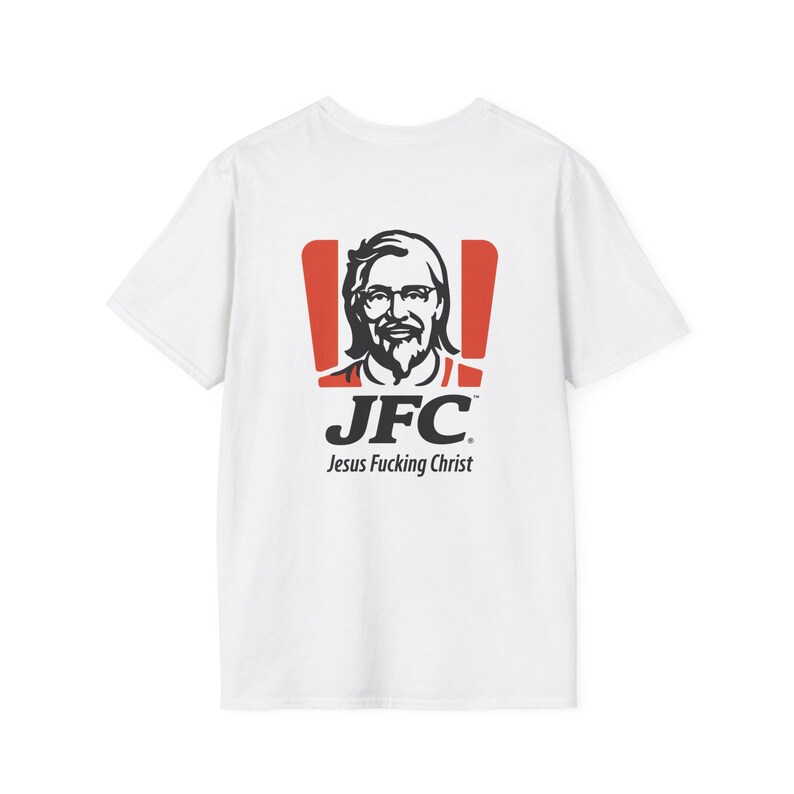 Funny Jesus Parody KFC Logo Softstyle T-shirt, Unisex Tee, Humorous ...