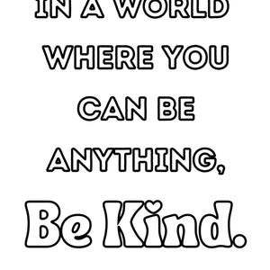 Kindness Coloring Pages - Etsy