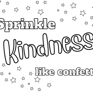Kindness Coloring Pages - Etsy