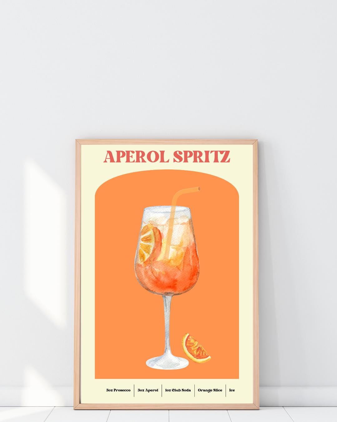 Aperol Spritz Poster, Aperol Spritz Recipe, Cocktail Print, Bar ...