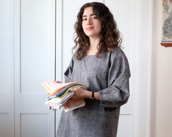 SALE Japanese Kappogi Apron Smock With 3/4 Sleeves and Elastic Cuffs ...