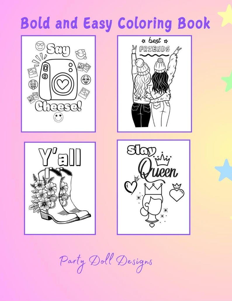 Girly Pop Coloring Book - Etsy