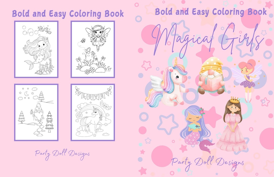 Magical Girl Coloring Pages - Etsy