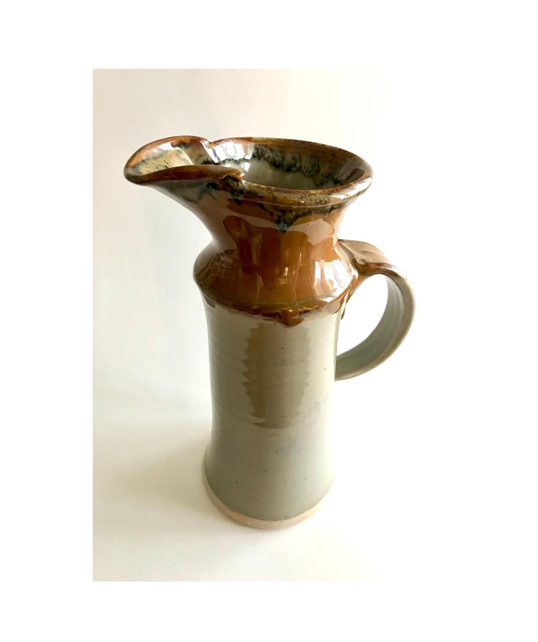 Handmade Light-weight Pitcher With Ash Glaze and Clear Glaze. - Etsy