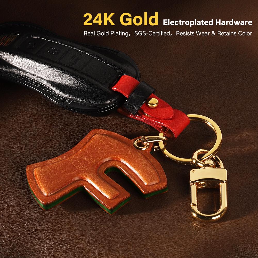 Genuine Leather Bag Charm Initial Keyring Alphabet Pendant Name Letter ...