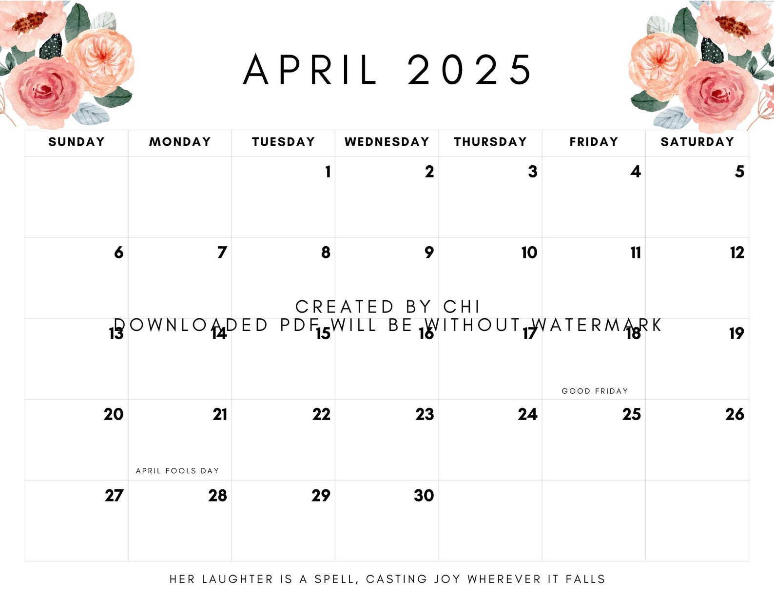 2025 Floral Butterfly Flowers Printable Calendar Landscape - Etsy