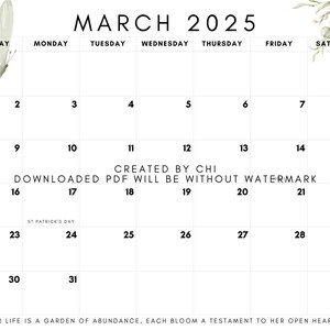 2025 Floral Butterfly Flowers Printable Calendar Landscape - Etsy
