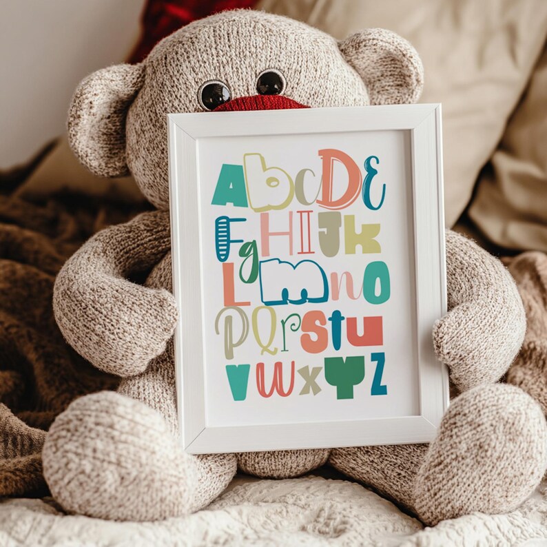 Colorful Alphabet Printable Poster, Nursery Wall Art, Kids Room Decor ...