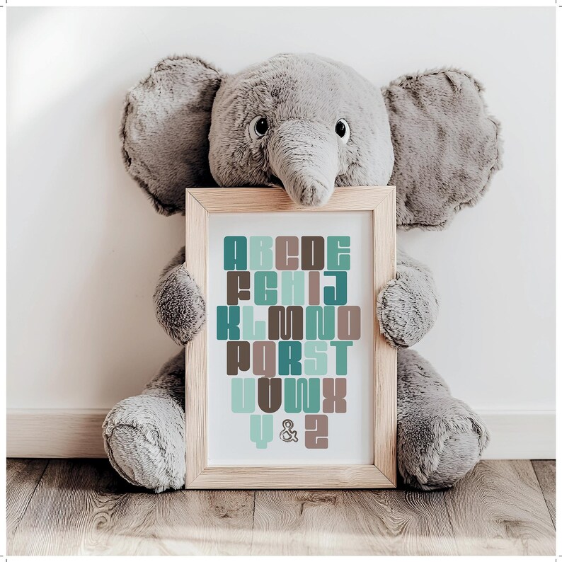 Printable Watercolor Alphabet Poster, Kids Room Decor, Educational ...