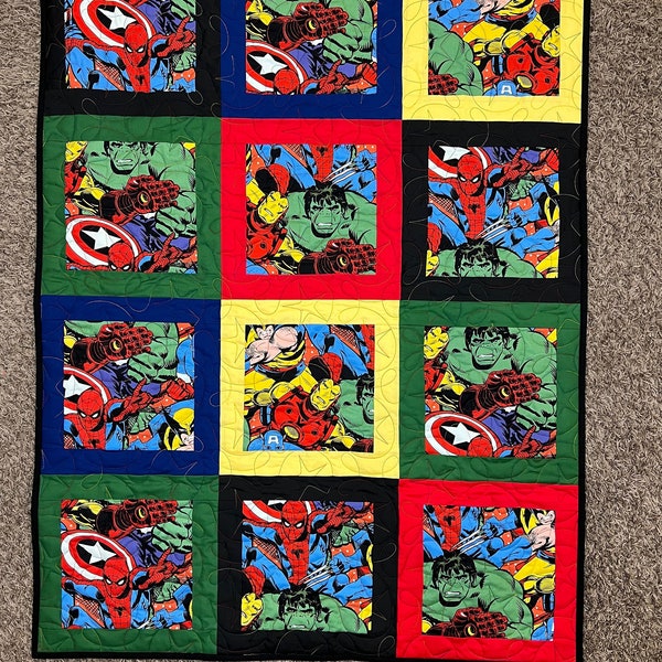 Superhero Quilt - Etsy