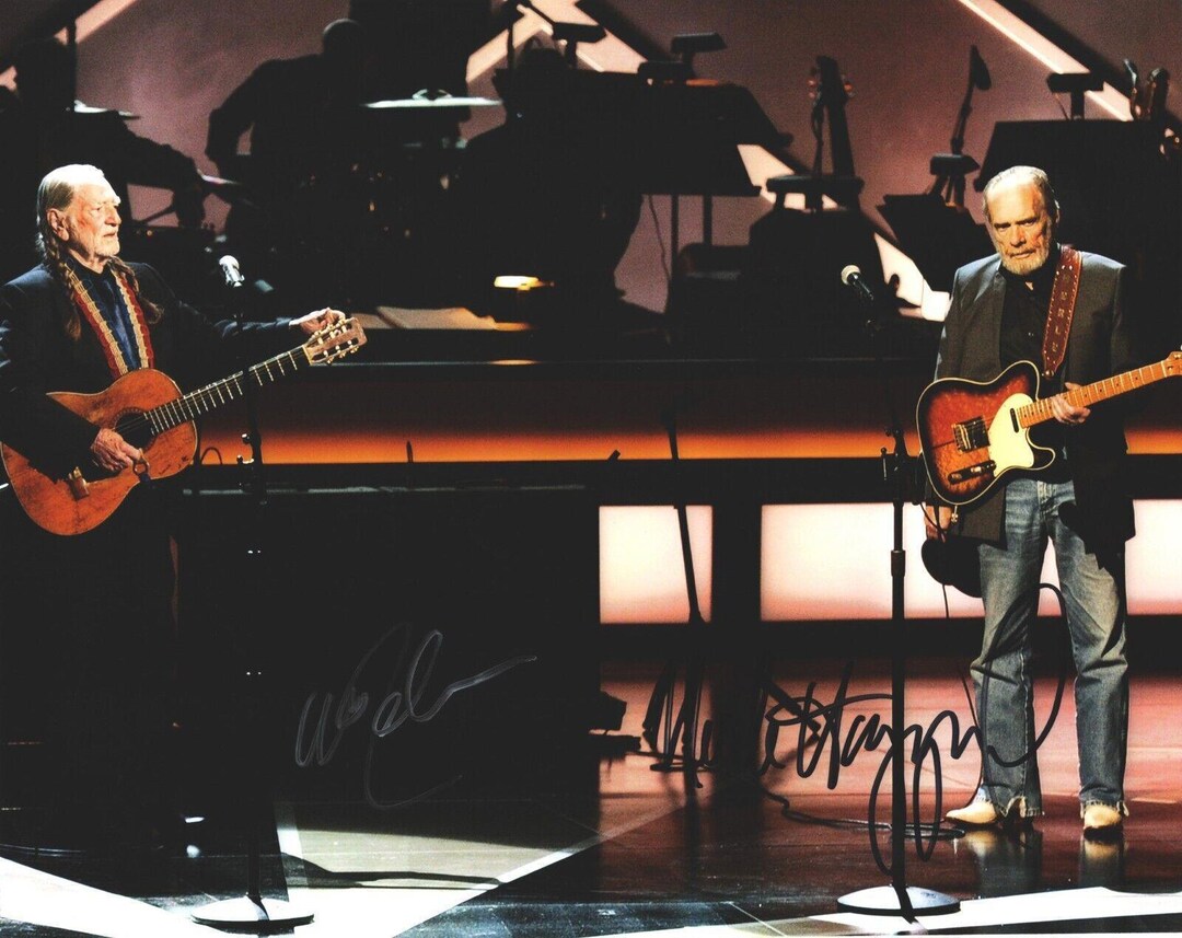 Willie Nelson & Merle Haggard Country Singers REAL SIGNED Autographed ...
