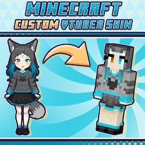 Custom Minecraft Skin | Vtuber, Furry, Therian, Pngtuber, Youtuber | Bedrock and Java Edition - Etsy