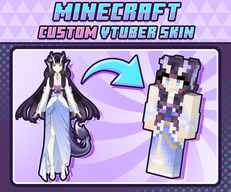 Custom Minecraft Skin | Vtuber, Furry, Therian, Pngtuber, Youtuber | Bedrock and Java Edition - Etsy