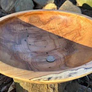 Handcrafted Spalted Red Maple Bowl – 12" Wide, 4" Deep – Natural Bug ...