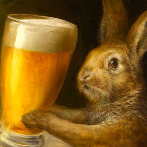 Bunny With Beer print Bar Decor Rabbit Brewery Illustration - Etsy