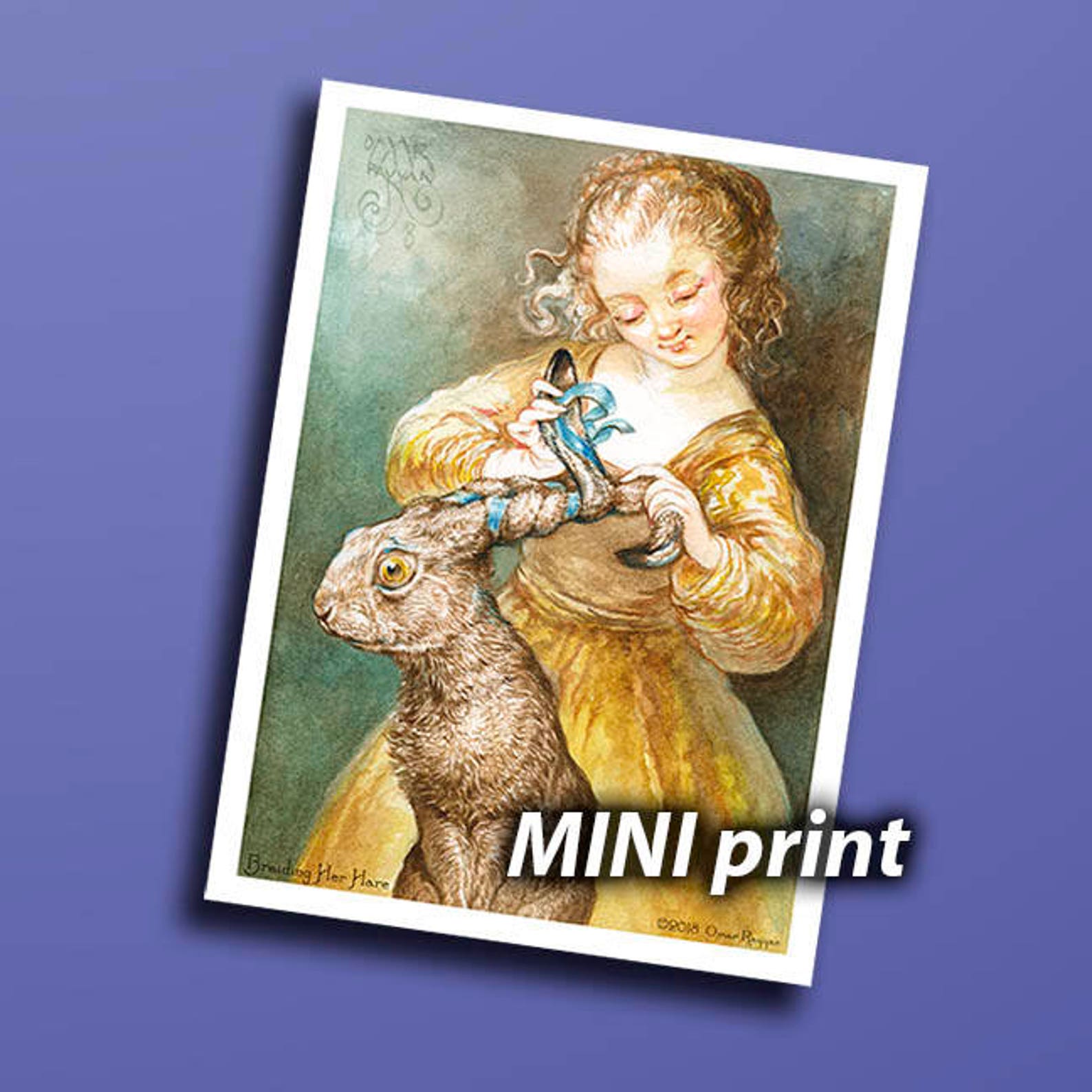 Braiding Her Hare 5x7 Mini Print Rabbit Bath Hair Care | Etsy