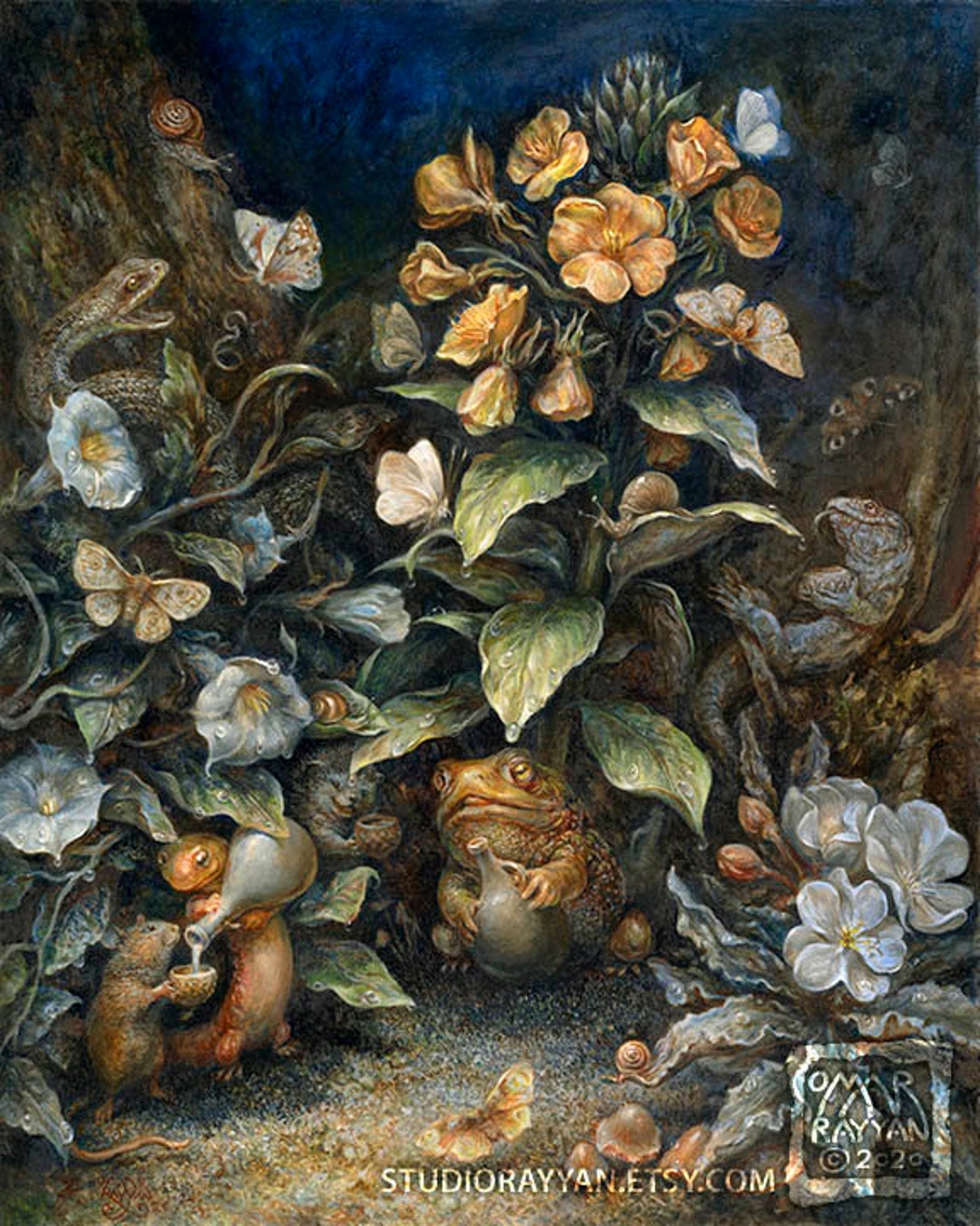 Midnight Moonshine (print) Fantasy Art, Frog, Artwork, Humor, Home ...