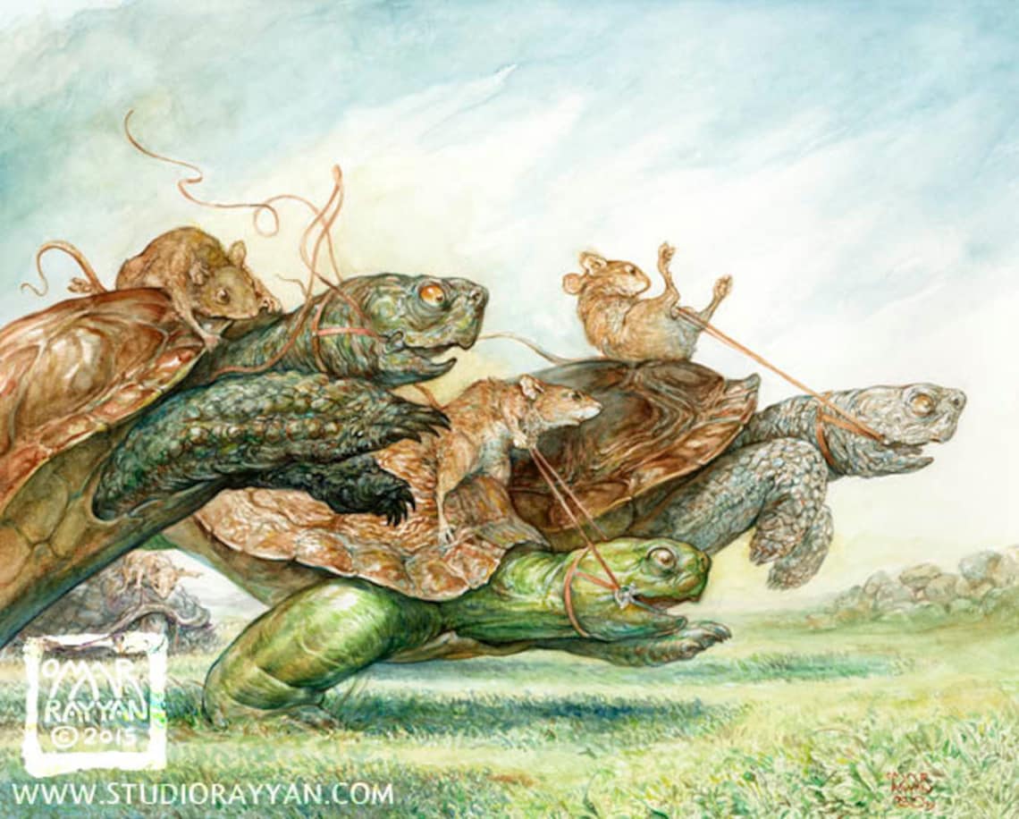 Full Gallop (print) Mouse Rider, Turtle Race, Sport, Athlete, Fairy ...