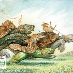 Full Gallop (print) Mouse Rider, Turtle Race, Sport, Athlete, Fairy ...