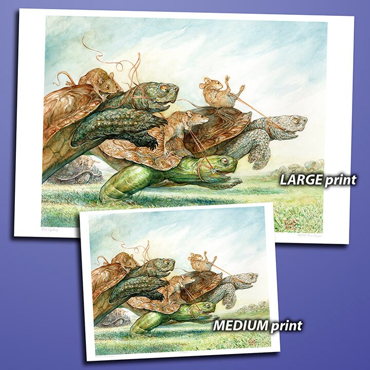 Full Gallop print Mouse Rider Turtle Race Sport Athlete - Etsy